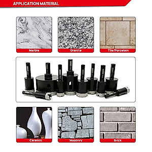 DT-DIATOOL Hex Shank Dry Diamond Drill Core Bits 22mm Vacuum Brazed Hole Saw for Tile Porcelain Ceramic Marble Granite