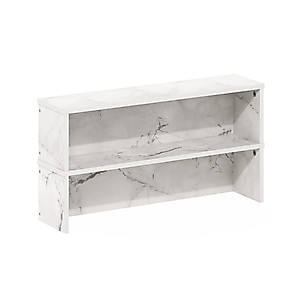 Furinno Helena Kitchen Counter Stackable Organizer Shelf, Set of 2, 23-Inch, Marble White