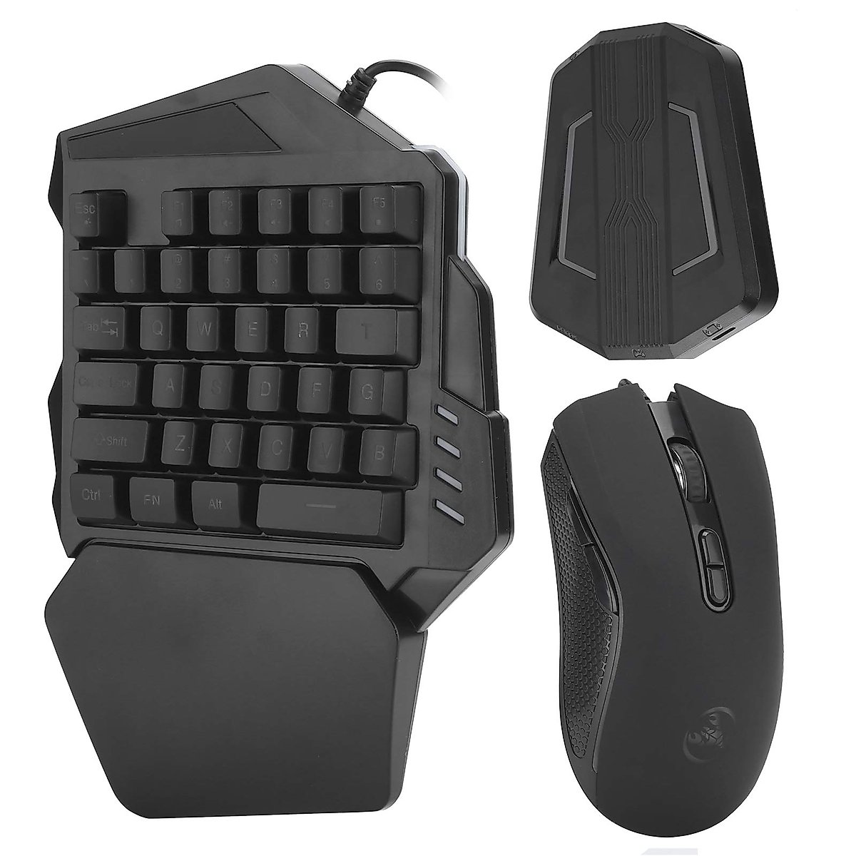One-Handed RGB Gaming Keyboard and Combo with Converter, 3200 DPI Mouse, 35 Keys Gaming Keypad Adapter Base Kit Set for/X-One/for PS3/X-360/for Switch