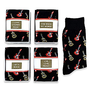 Guitar Gifts for men, Casual Fun Music-themed Guitar socks, Unisex, gift for husband, boyfriend, son birthday (guitarist legend)