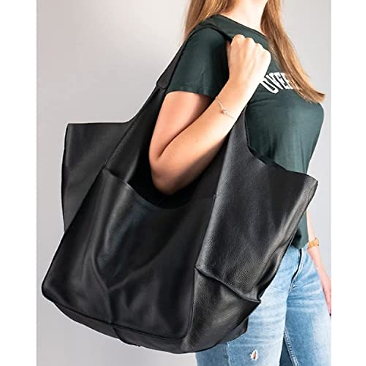 LXMISSX 2023 New Ladies Leather Satchel Tote Bag | Casual Soft Large Capacity Tote Women Handbags,Pu Leather Shoulder Bag (coffee)