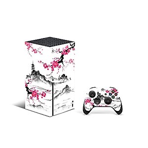 ZOOMHITSKINS Compatible with X1 Series X, Orient Temple Sakura Japan Anime Pink White Cherry, Durable, Bubble-free, Made in USA