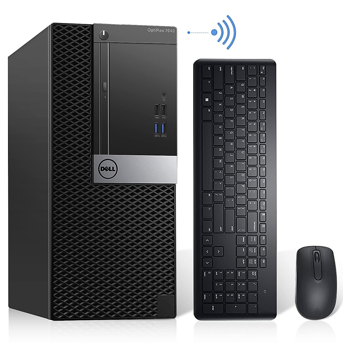Dell OptiPlex 7040 Mini Tower PC, Intel Quad Core i5-6500 3.20GHz, 16GB DDR4 256GB NVMe M.2 SSD 2TB HDD, AX200 Built-in WiFi 6 Bluetooth 5.2 HDMI Wireless Keyboard & Mouse Windows10 Pro (Renewed)