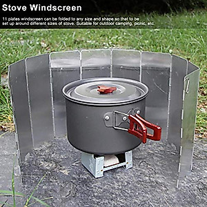 Outdoor Stove Windscreen Stainless Steel Mini Portable Windshield Foldable 11-Plate Picnic BBQ Camping Stove Accessories