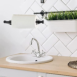 Paper Towel Holder Under Cabinet Black Undermount Paper Towel Holder with Damping Effect, Stainless Steel Self-Adhesive Or Drilled One Hand Operable Paper Towel Holder for Kitchen Bathroom