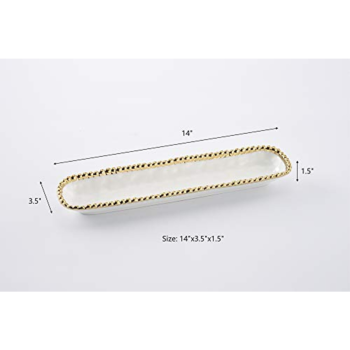 Pampa Bay Porcelain Cracker Cheese and Charcuterie Tray (White and Gold)