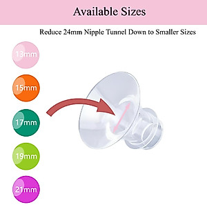 6pcs Flange Insert 17/19mm Compatible with Medela/Spectra/Elvie/Momcozy/TSRETE/Willow/KISSBOBO/MomMed/Bellababy Breastpump 24mm Breast Shields/Flanges.Reduce 24mm Niple Tunnel Down to 17/19mm,3pc/Each