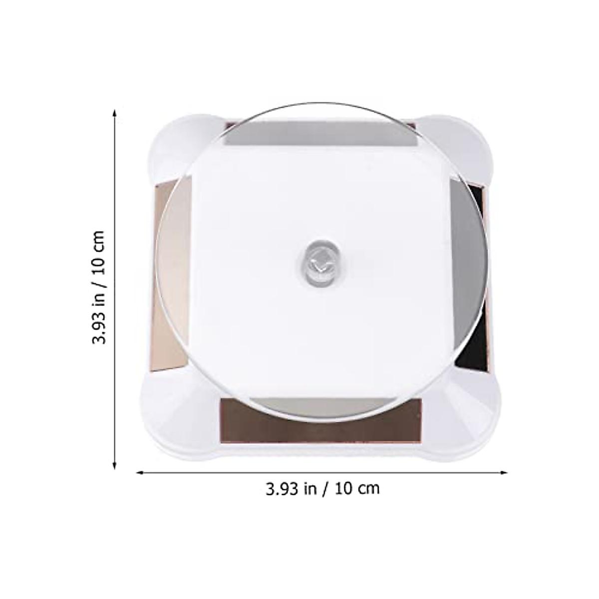 Housoutil Mobile Holder Solar Rotating Display Stand, 10cm/ Load 500g Rotating Turntable Stand for Jewelry Watch Mini Model- White Bracelets Holder