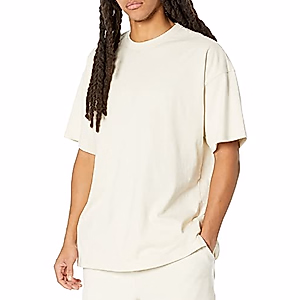 Amazon Aware Men's Oversized Heavyweight Cotton Short-Sleeve T-Shirt, Beige, 3X-Large