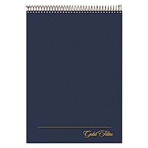 AMPAD Gold Fibre Project Planner, Top-Wire Bound, 8-1/2" x 11-3/4", Project Rule, Navy Cover, 70 Sheets (20-815) , White