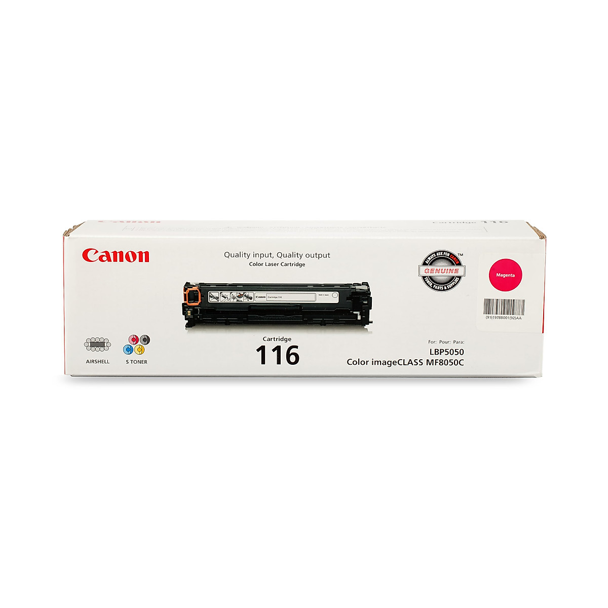 Canon Genuine Toner, Cartridge 116 Magenta (1978B001), 1 Pack Color imageCLASS MF8050Cn, MF8080Cw Laser Printer