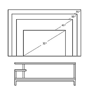 Yaheetech Industrial TV Stand for TVs up to 55 inch, Media Console Table with Storage Shelves for Living Room, Home Entertainment Center for Small Space, 42 x 16 x 16 inches, Rustic Brown
