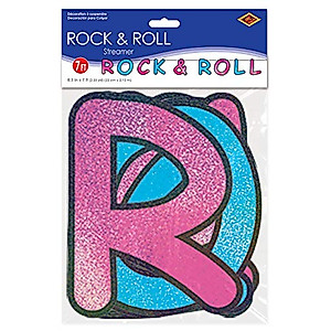 Glittered Rock & Roll Streamer Party Accessory (1 count) (1/Pkg)