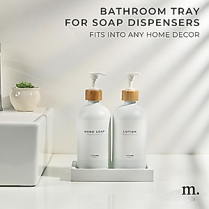 MaisoNovo Concrete Tray | White-Sink Tray for Bathroom CounterTop | Soap Dispenser Tray | Bathroom Trays for Counter | Soap Tray for Kitchen