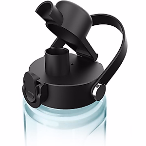 ALIENSX Spout Lid for Wide Mouth Water Bottles, Ideal Chug Cap for Hydro Flask Rambler 12/16/18/32/40/64 oz and Yeti Yonder 20/25/34/50 oz, Replacement Lids with Push Button and Flexible Handle