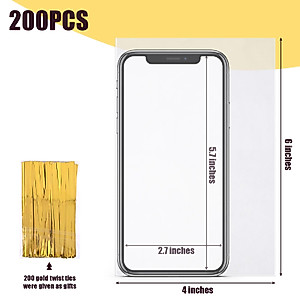 VGOODALL 200PCS Clear Cellophane Bags, 4x6inch Plastic Gift Bags Treat Bags with Ties Cookie Bags Candy Bags for Party Christmas Gift Wrapping