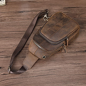 Le'aokuu Mens Outdoor Casual Travel Hiking Crossbody Chest Sling Bag One Shoulder Strap Bag Backpack Men