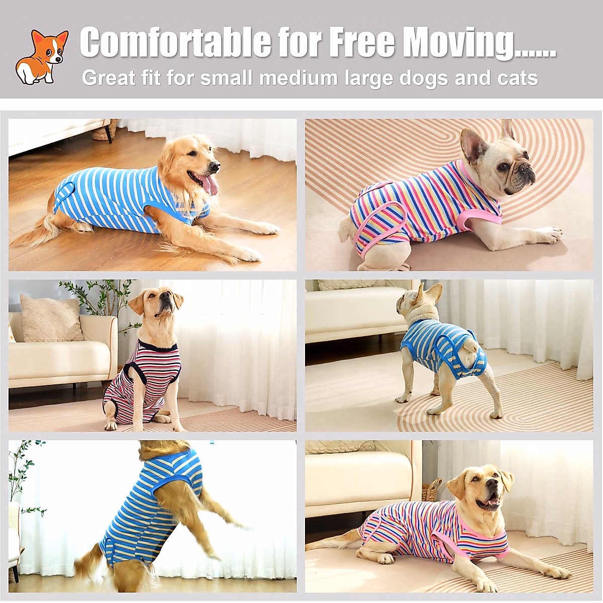 Dog Recovery Suit After Surgery,Dog Surgery Onesie Cone E-Collar Alternatives for Small Large Medium Cats Dogs,Spay Neuter Body Suit Pajamas for Male Female Dogs (Black Red Stripe, X-Large)