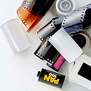 10Pack Film Canisters with Caps White Clear Plastic Empty Film Canister Case for Storing Small Accessories,Film,Keys,Coins,Art Beads Tiny Storage Containers