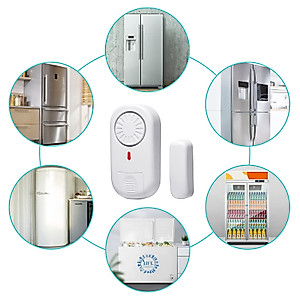 Freezer Door Alarm, Briidea Refrigerator Door Alarm When Left Open, with 60/120/180 Seconds Delay Alert, Remind You Close Your Fridge Door, Avoid Food Waste