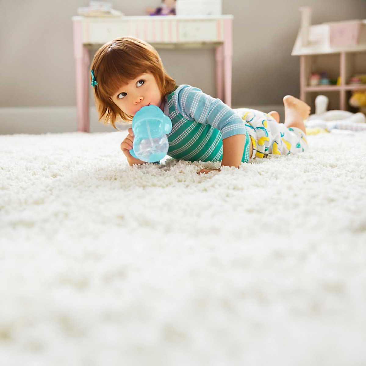 Munchkin Click Lock 7 Ounce Weighted Flexi-Straw Cup (2 Count, Green/Blue)