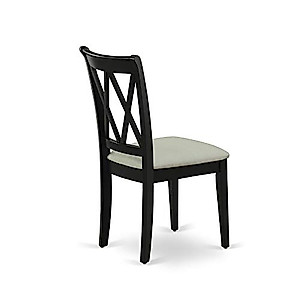 EAST WEST FURNITURE 9Pc Dining Set Includes a Rectangle Dining Table with Butterfly Leaf and Eight Double X Back Microfiber Seat Kitchen Chairs, Black Finish