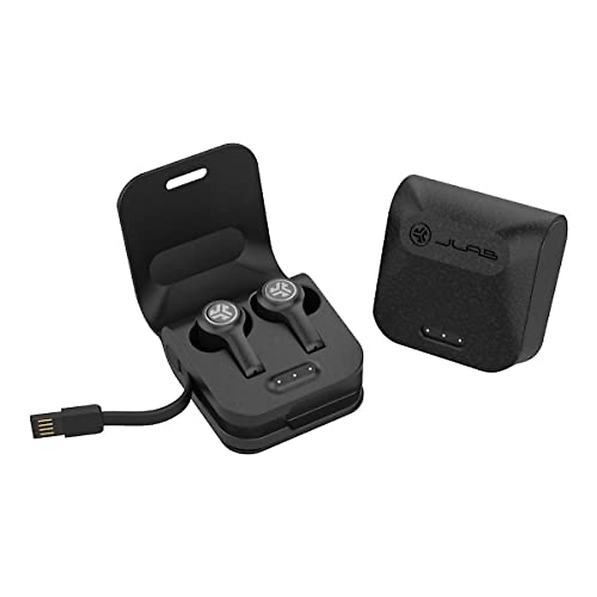 JLab JBuds Air Executive True Wireless Bluetooth Earbuds + Charging Case - Black - C3 Calling with Dual Microphones - Long Travel Playtime - Bluetooth 5.0 Connection - 3 EQ Sound Settings