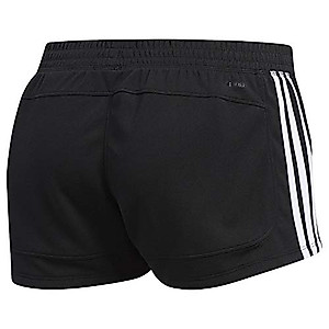adidas Women's Training 3 Stripe Knit Shorts,Black/White, Medium