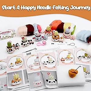 Needle Felting Beginner Kit, Needle Felting Kit, Needle Felting Starter Kit with Basic Felt Tools, Needle Felting Supplies with Foam Mat Felting Needles Wool Roving for DIY Crafts(Shiba Inu)