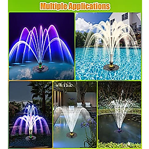 SZMP Floating Pool Fountain 2023 Upgraded, 6W Waterfall Fountain Light Show with 2 Sprinkler Modes, Pond Water Fountain for Above Ground Pool, Pond, Lake, Garden, Outdoor-32.8ft Power Cord & Adapter