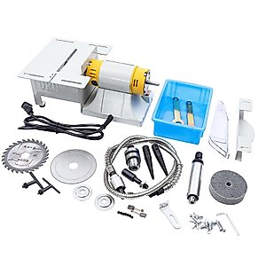 EWANYO Jewelry Lapidary Saw, Benchtop Mini Lathe Table Saw Grinder Polishing Machine 0-10000r/min Hobby Rock Cutting Saw for DIY Jewelry Lapidary Gem Rock Woodworking