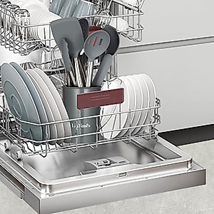 Fashionwu Silicone Cooking Utensil Set, 13 Pcs Nonstick Heat Resistant Silicone Cookware Set with Storage Bucket, Stainless Steel Handle Kitchen Utensil Set, Gray