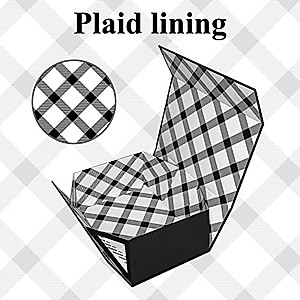 Tekhoho Black Gift Box with Lid, Luxury Premium Present Box for Gifts, Magnetic Folding Gift Boxes with Ribbon & Card for Bridesmaid Proposal Wedding Birthday Gift Packaging, Plaid Lining