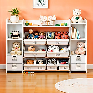 Hygge & Sage: Metal Bin Labels for Home Organization | Non-Slip Basket Labels Clip On for Storage Bins, Baskets, or Wire Racks | Includes 8 Labels, 8 Non-Slip Pads, and 1 Free Marker (Cream)