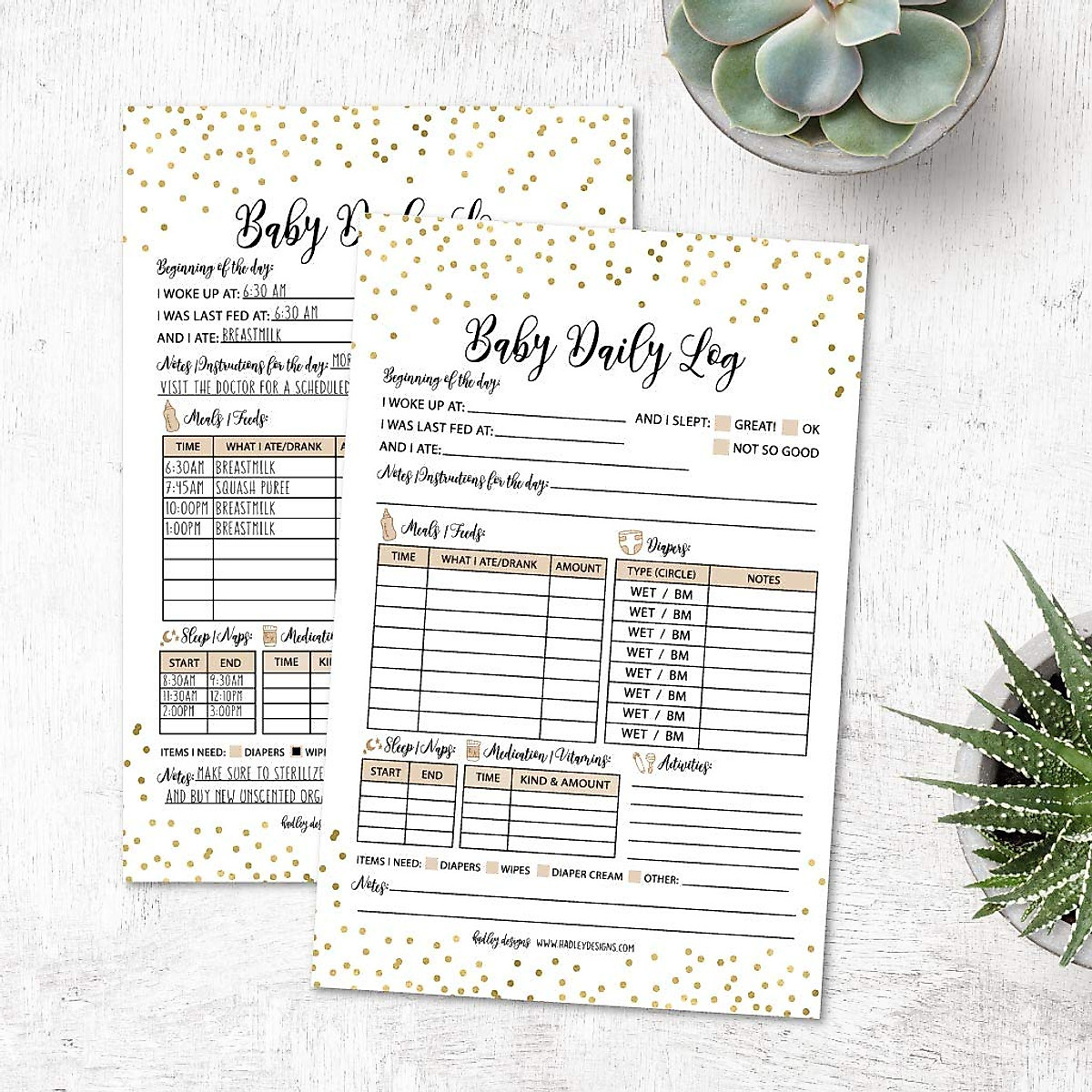 Nanny Newborn Baby or Toddler Log Tracker, Daily Schedule Feeding Food Sleep Naps Activity Diaper Change Monitor Notes for Daycare, Babysitter, Caregiver, Infants and Babies, 50 Sheet Pad