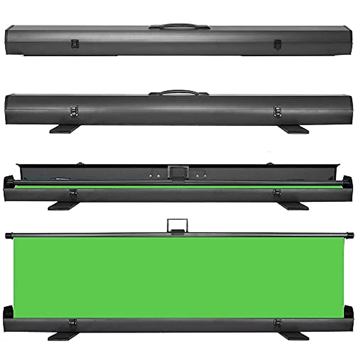 87 inches Extra Wide Large Collapsible Chromakey Panel Green Screen for Photo Backdrop and Streaming - Portable Pull Up, Solid Aluminum Base Wrinkle-Resistant Fabric, Auto-Locking Air Cushion Frame