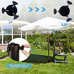 ERYTLLY No Dig Portable Screw In Umbrella Stand Heavy Duty- Beach Umbrella Base for Sand Ground Anchor Patio Flag, Pole Holder Garden - Brown Powder Coated Finish 1 Pack