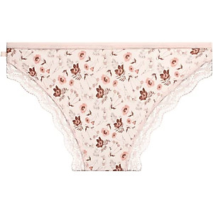 Jessica Simpson Women's Underwear - 5 Pack Seamless Bikini Briefs (S-XL), Size Large, Black/Black/Textured Animal Pearl Blush/Dolce/Mellow Garden Pearl Blush