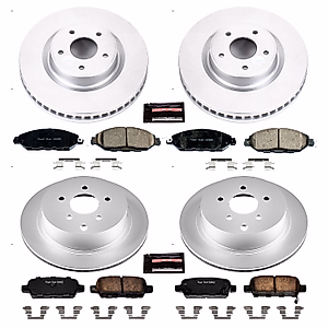 Power Stop CRK6497 Front and Rear Z17 Evolution Geomet Coated Brake Rotors and Brake Pads Brake Kit For Infiniti Q50 Q60 QX60 Nissna Murano Pathfinder