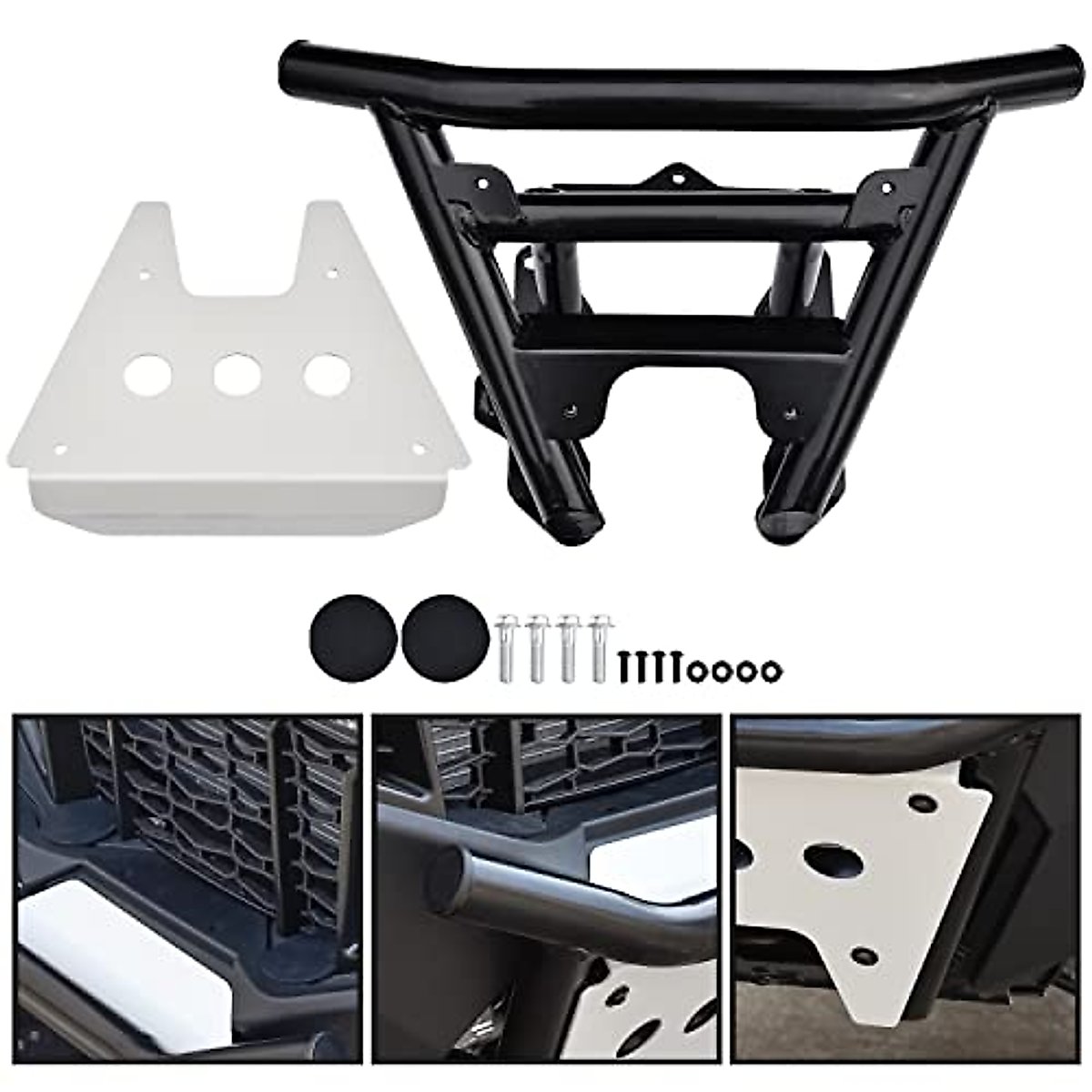SAUTVS Front Bumper for RZR Turbo R/ Pro R 22-23, Black Front Brush Guard Protector Low Profile Bumper Pre Runner Bumper for Polaris RZR Turbo R / Pro R 2022-2023 Accessories (Replace #2884354)
