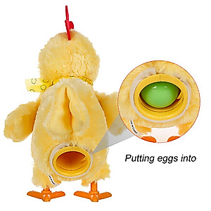 AOSUYOU Animal Toy Chicken Laying Egg Electric Plush Crazy Chicken Crazy with Sound Music