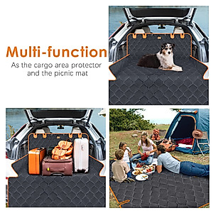 Trunk Cargo Liner for Dogs - Waterproof, Non-Slip Pet Car SUV Seat Cover with Bumper Flap Protector Washable Dog Accessories for SUV Trunk Sedans Vans, Universal Fit (90" L x 55" W)