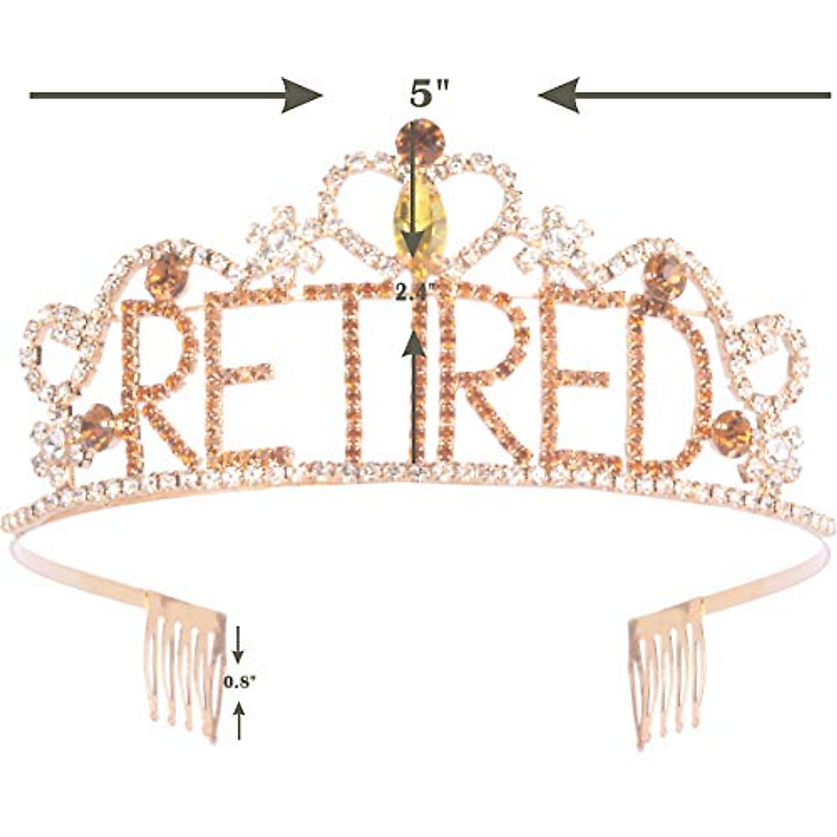 Retirement Decorations Party Sash and Crown for Women - Fabulous Set: Glitter Sash + Gold Rhinestone Premium Metal Tiara - Christmas Gift for Her