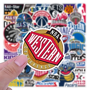 50PCS Basketball Team Fans Logo Stickers National Basketball Association All 30 Teams Collection Vinyl Decals for Laptop Skateboard Luggage Water Bottles Teens Kids Girls
