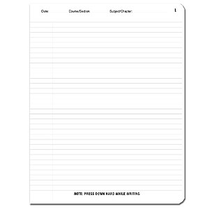 BookFactory Note Taking Notebook/Student Note Taker Carbonless Notebook, 50 Sets of 8 1/2" x 11" Pages - 100 Sheets Total - [Wire-O Bound] (LOG-050-7CW-D (NoteTaking))