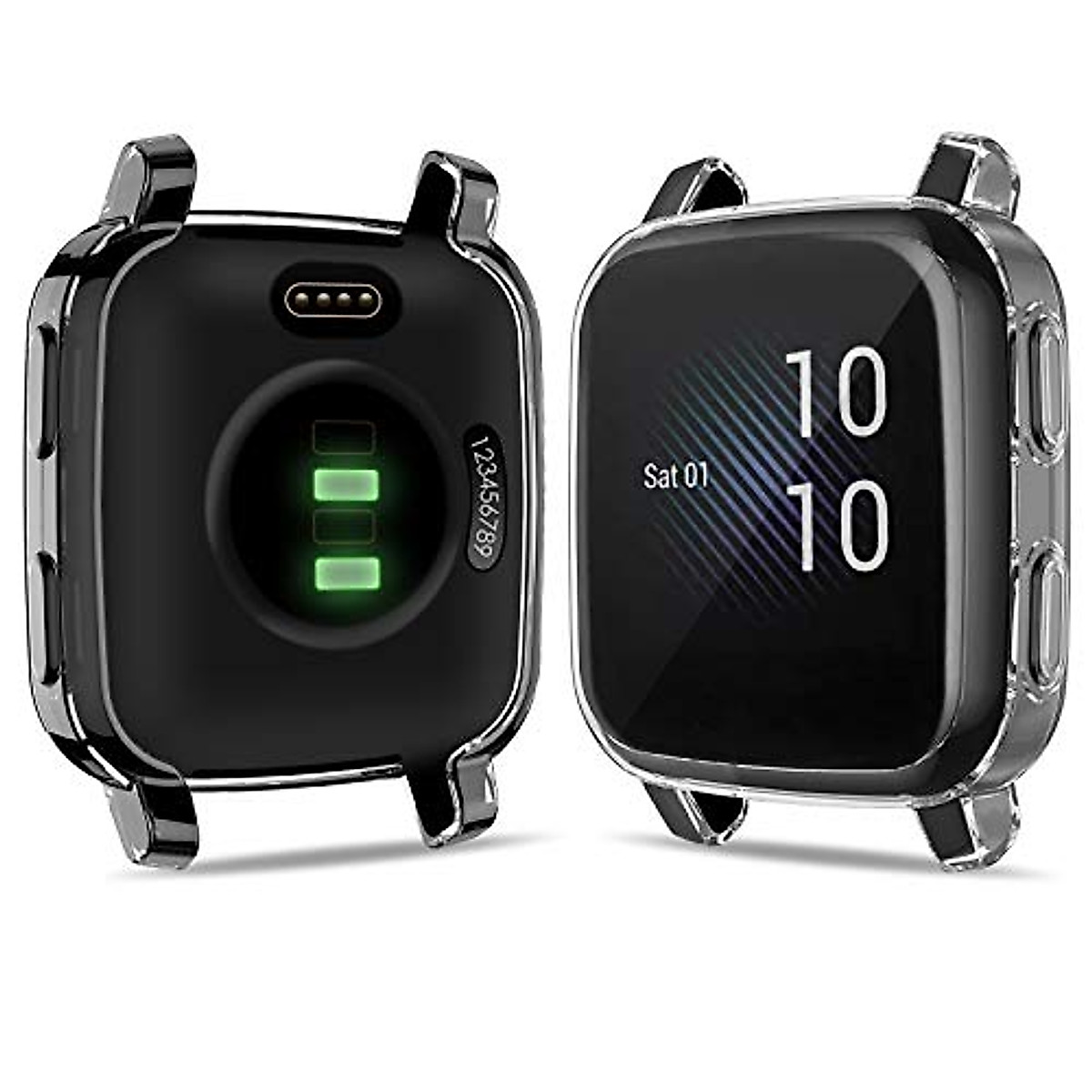 EZCO 3-Pack Screen Protector Case Compatible with Garmin Venu Sq / Venu Sq Music, Full Coverage Soft TPU Case Protective Screen Cover Bumper Frame for Garmin Venu Sq GPS Smartwatch