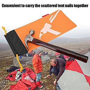 Tent Hammer Bag Outdoor Tent Accessories Storage Bag Pack Tent Pegs Nails Hammer Tool Pouch (Blue)