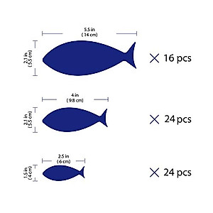 Ocean Fish Wall Decal- Under The Sea Vinyl Wall Stickers for Kids Room Bedroom Bathroom Nursery Decor-DARK BLUE