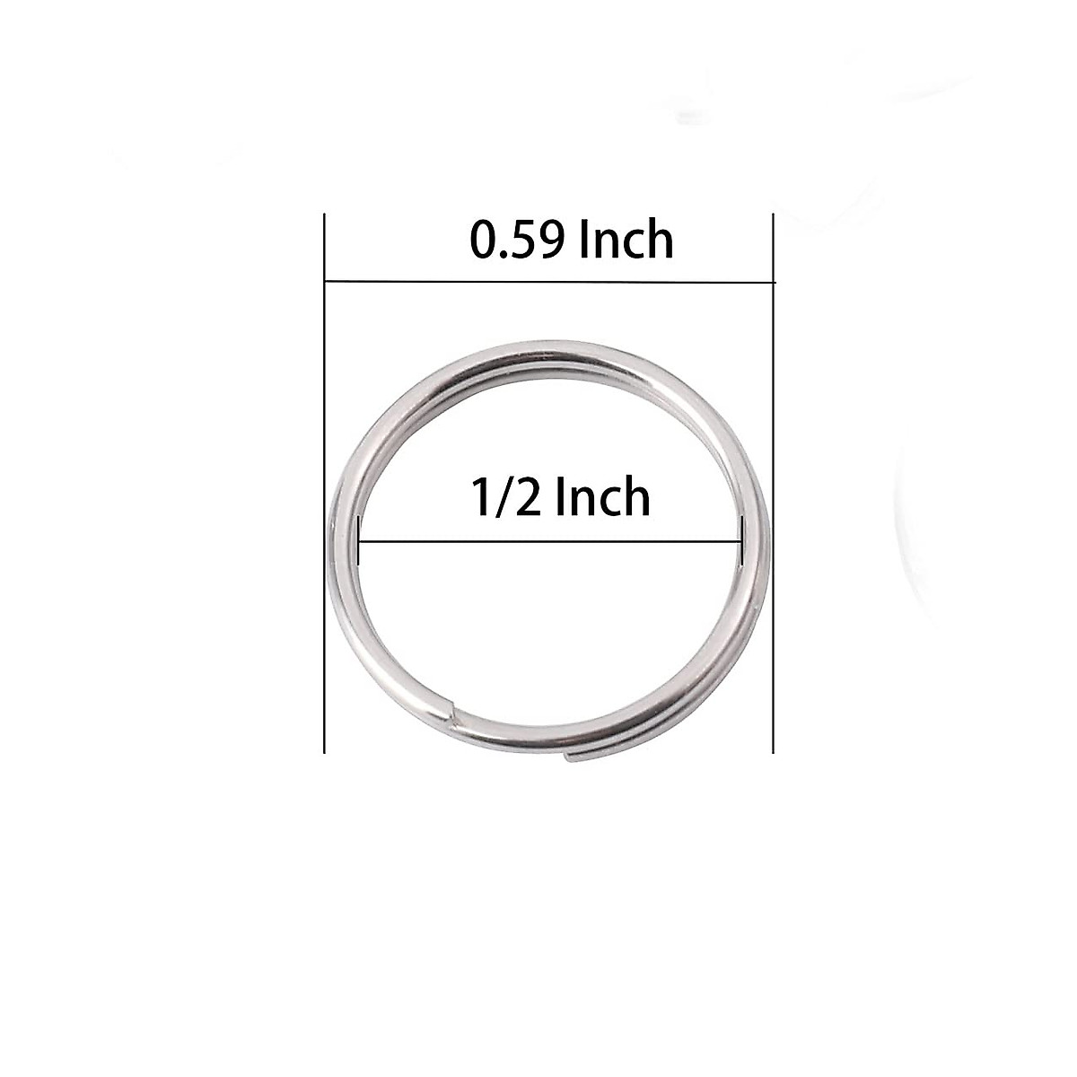 1/2 Inch Split Key Rings,Stainless Steel Dog Tag Mini Rings,Small Key Chain Ring for Craft,Car Keys,Women and Men Car Key Rings - Pack of 60 Pcs