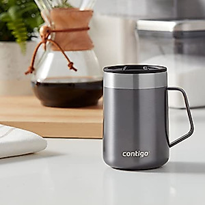 Contigo Streeterville Stainless Steel Vacuum-Insulated Mug with Handle and Splash-Proof Lid, 2-Pack, 14 oz., Sake and Blue Corn